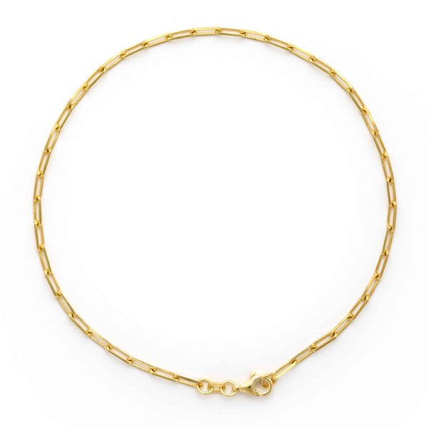 Gold-Plated Paperclip Ankle Bracelet, 10-Inch Length – EFG Designs