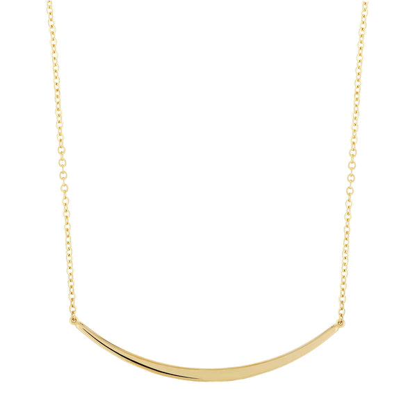Curved Plaque Necklace, 14K Yellow Gold – EFG Designs