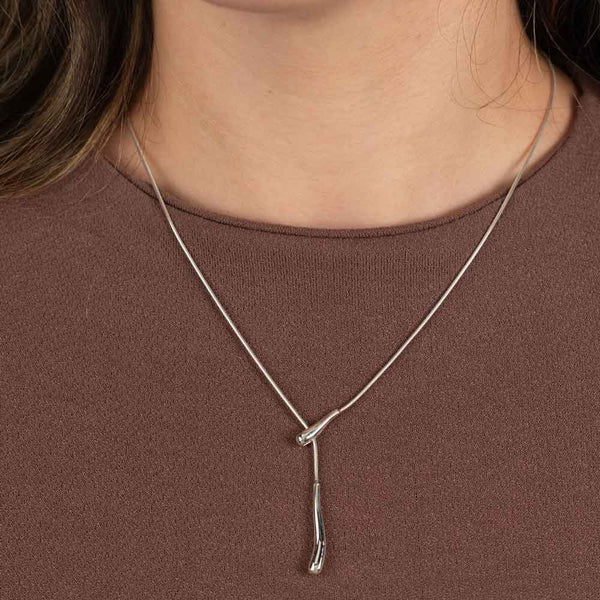 Lariat-Style Y Necklace in Sterling Silver – EFG Designs