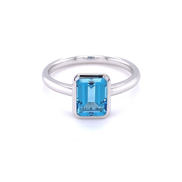 Rectangular Blue Topaz Ring, Sterling Silver – EFG Designs