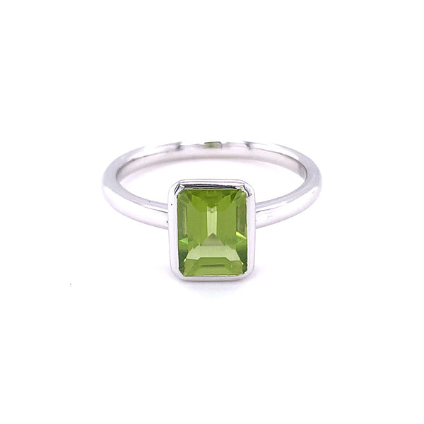 Rectangular Peridot Ring, Sterling Silver – EFG Designs