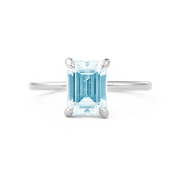 Rectangular Aquamarine Ring, 14K White Gold | Gemstone Jewelry Stores ...
