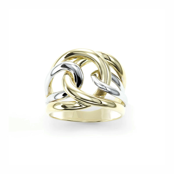 Interlocking Open Ring, 18K Yellow And White Gold | Gold Jewelry Stores ...