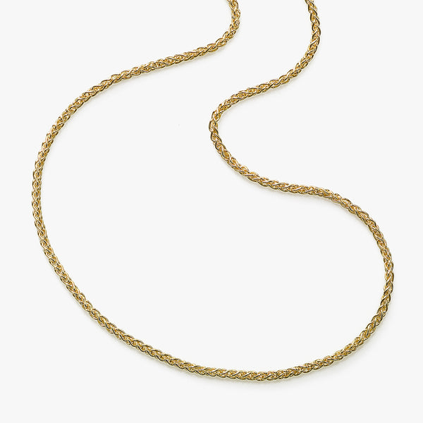 Round Wheat Chain, 18 Inches, 14K Yellow Gold – EFG Designs
