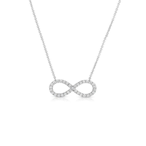 Pavé Diamond Infinity Symbol Necklace, 14K White Gold – EFG Designs