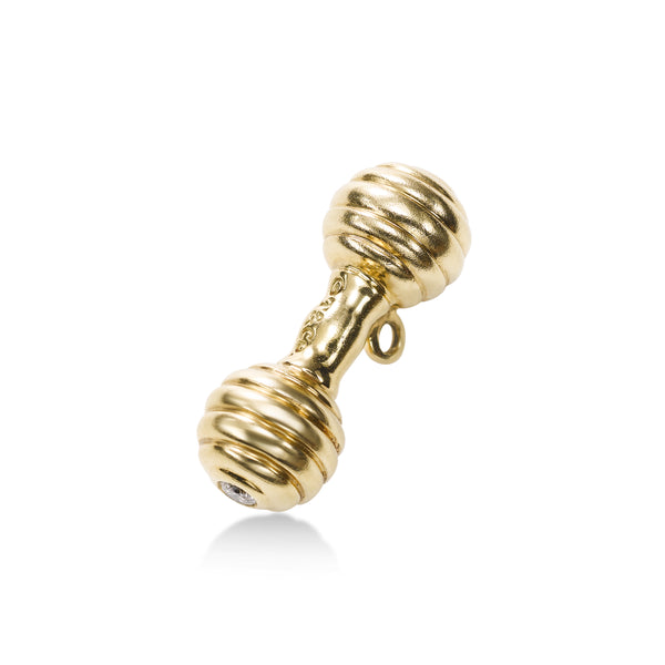 Diamond Baby Rattle Charm in 18K Yellow Gold – EFG Designs